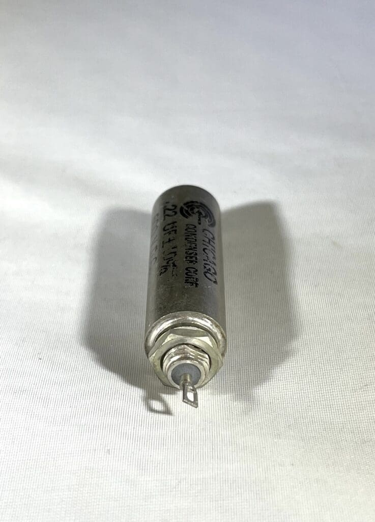 U.S.N.1596678-4 High Voltage Capacitor .22 uF 600 VDC P/N 3055 Chicago ...