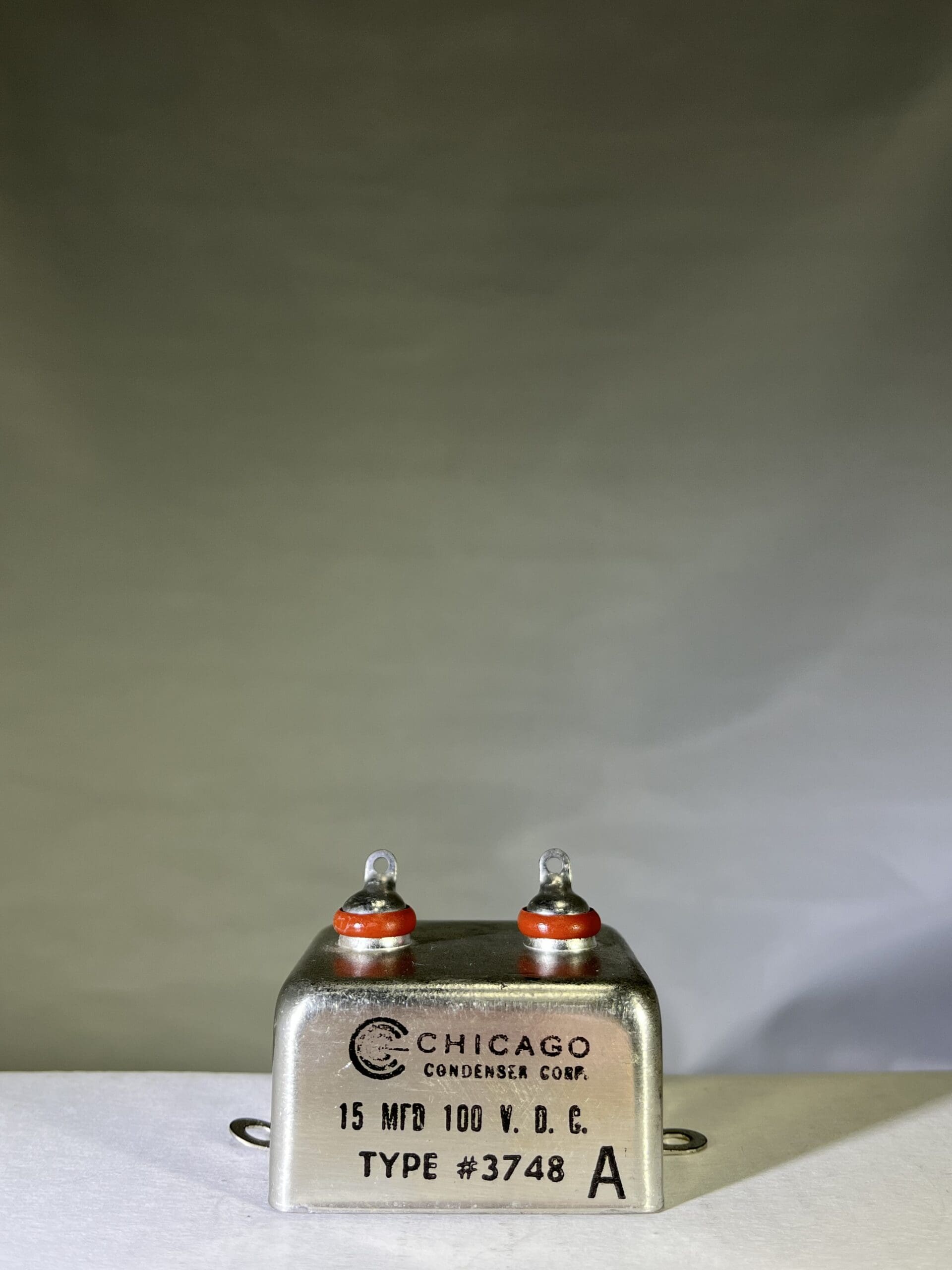 High Voltage Capacitor 15 MFD 100 VDC P/N 3748A Chicago Condenser Corp ...