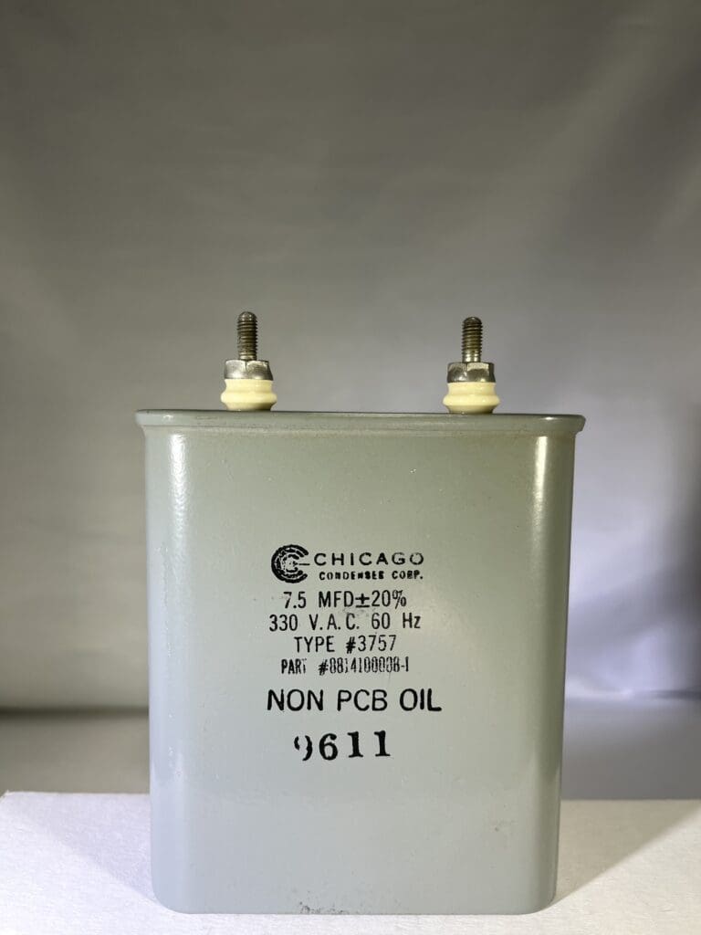 #8814100008-1 High Voltage Capacitor 7.5 MFD 330 VAC P/N 3757 Chicago ...