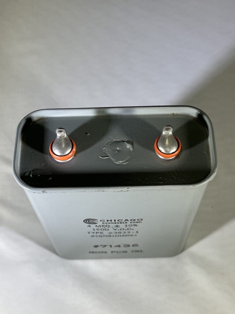 CQ72B1EH405K3 High Voltage Capacitor 4 MFD 1500 VDC P/N 3833-1 Chicago ...
