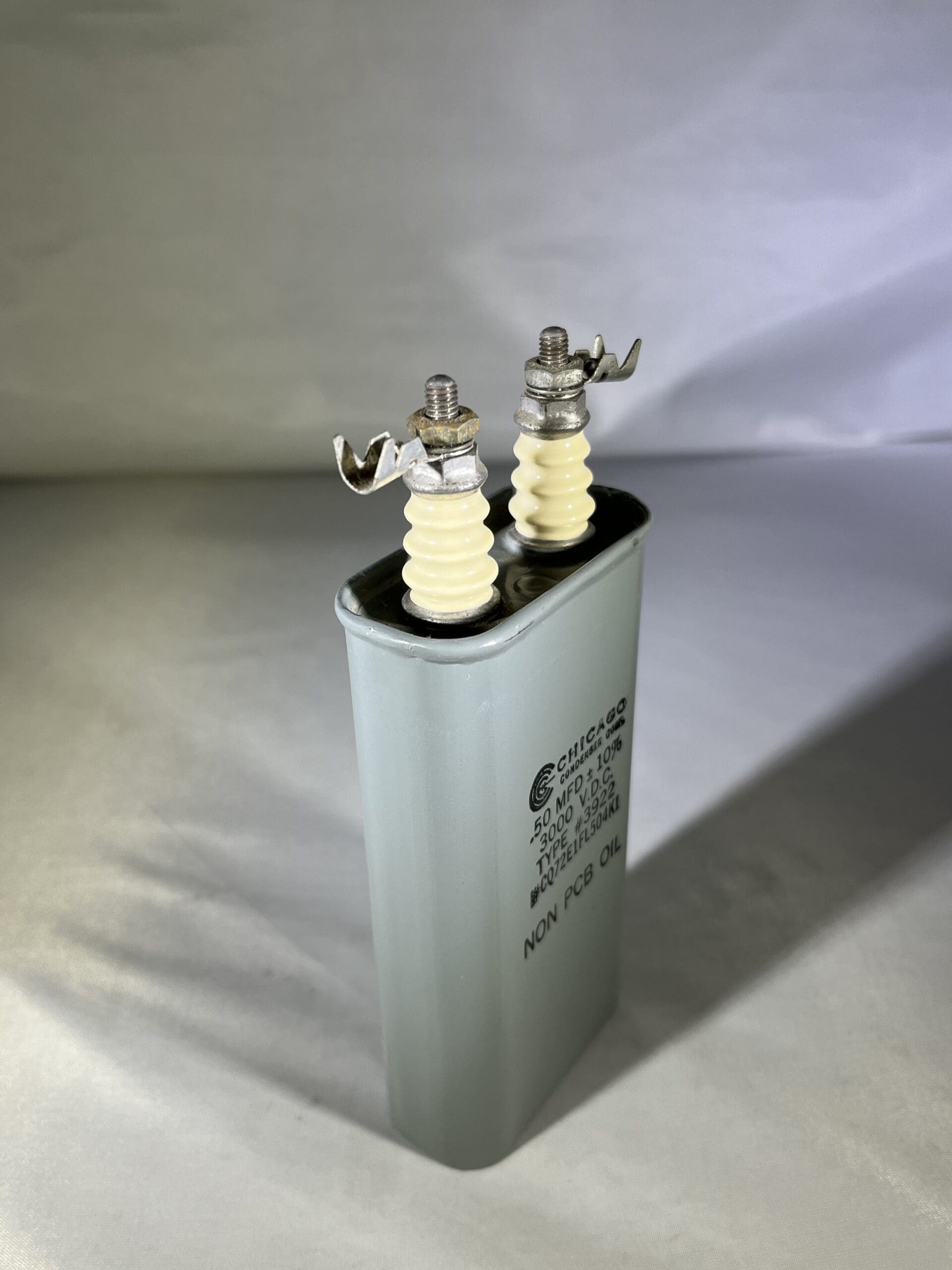 CQ72E1FL504K1 High Voltage Capacitor .50 MFD 3000 VDC P/N 3922 Chicago ...