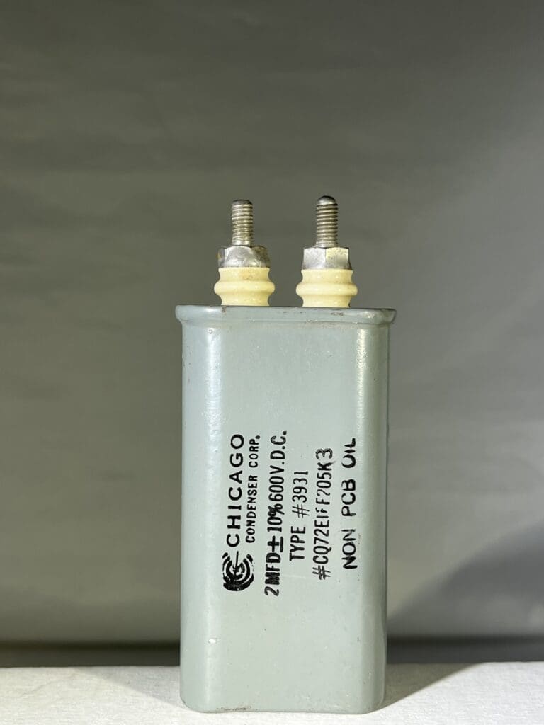 CQ72E1FF205K1 High Voltage Capacitor 2 MFD 600 VDC P/N 3931 Chicago ...