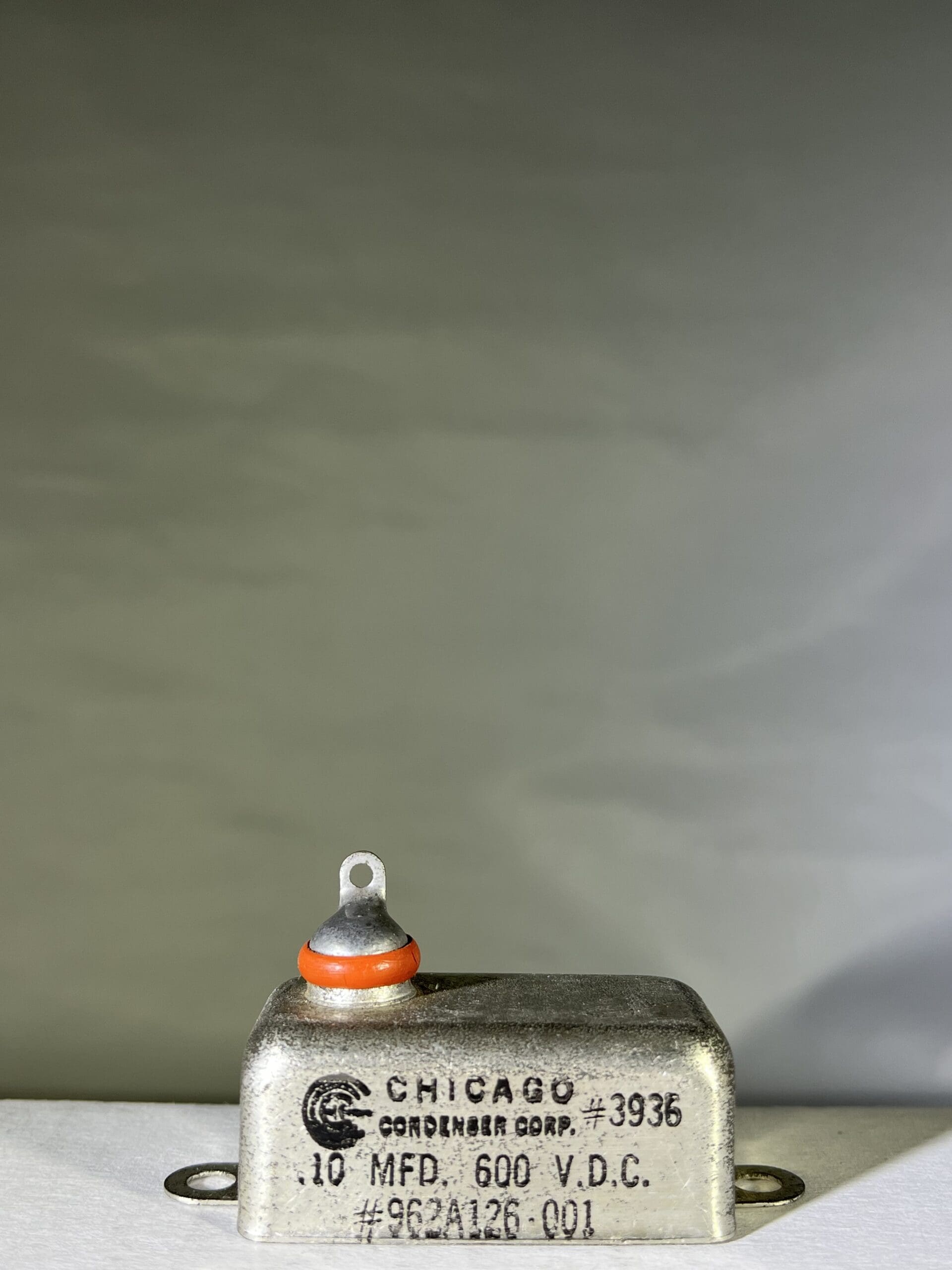 High Voltage Capacitor .10 MFD 600 VDC P/N 3936 Chicago Condenser Corp ...