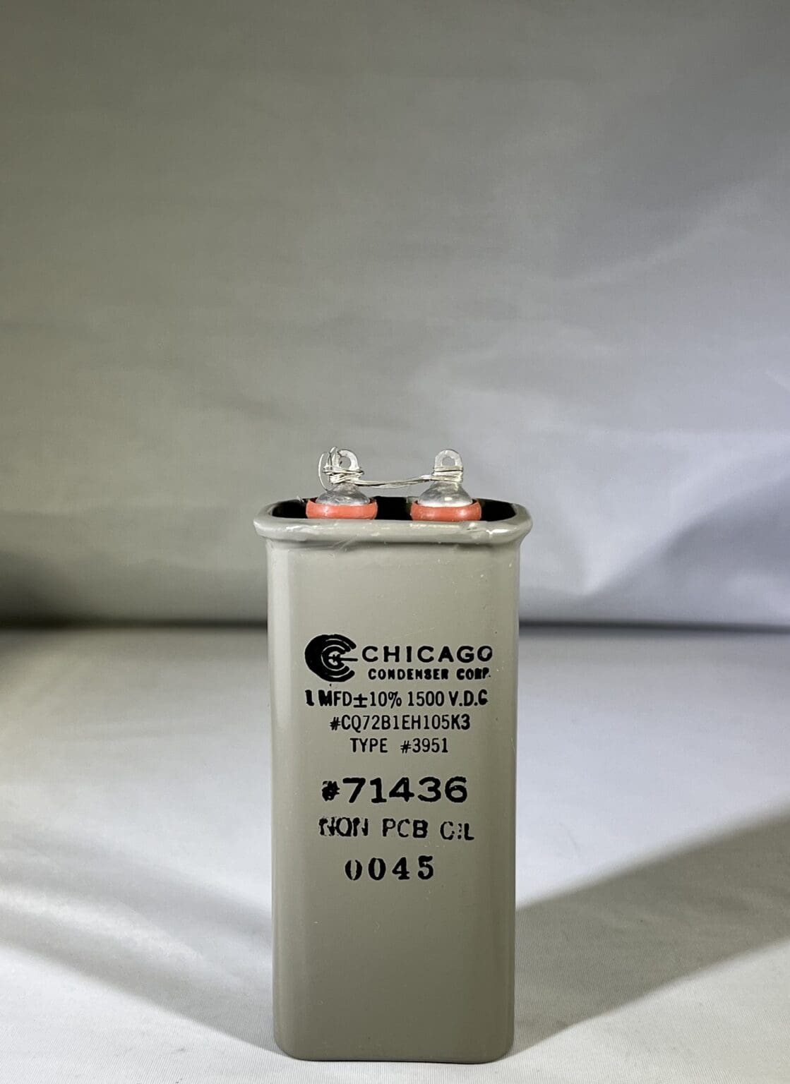 CQ72B1EH105K3 High Voltage Capacitor 1 MFD 1500 VDC P/N 3951 Chicago ...
