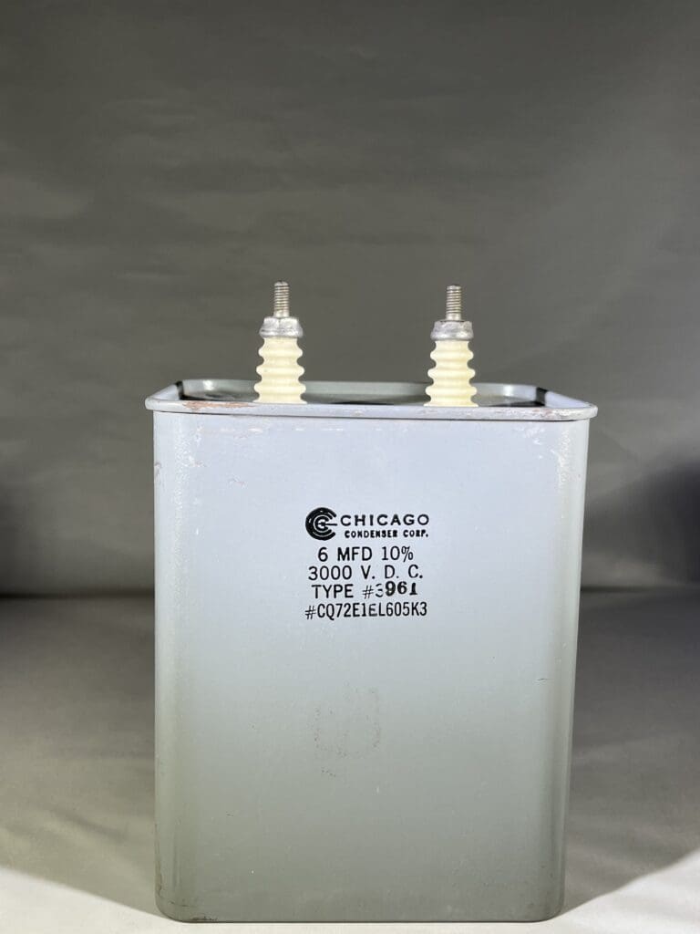 High Voltage Capacitor 6 MFD 3000 VDC P/N 3961 Chicago Condenser Corp ...