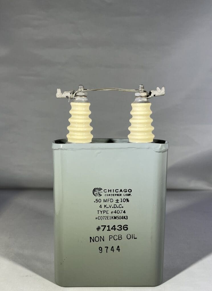 CQ72E1KM504K3 High Voltage Capacitor .50 MFD 4000 VDC P/N 4074 Chicago ...