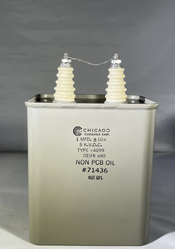 72E1FN 05K3 High Voltage Capacitor 1.0 MFD 5000 VDC P/N 4099 Chicago ...