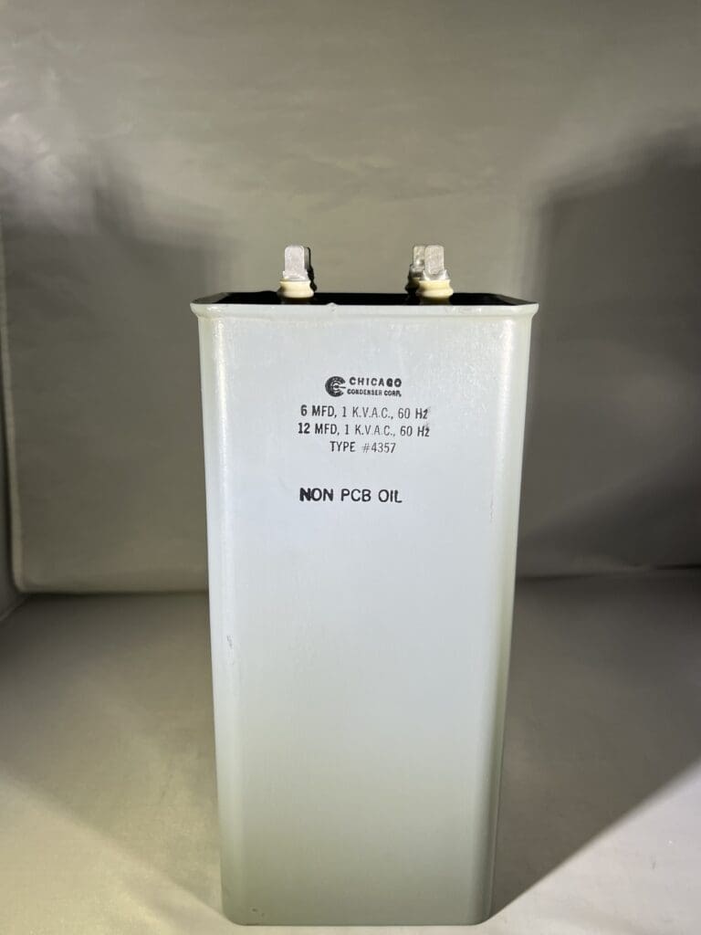 Dual High Voltage Capacitor 6 MFD / 12 MFD 1000 VAC P/N 4357 Chicago ...
