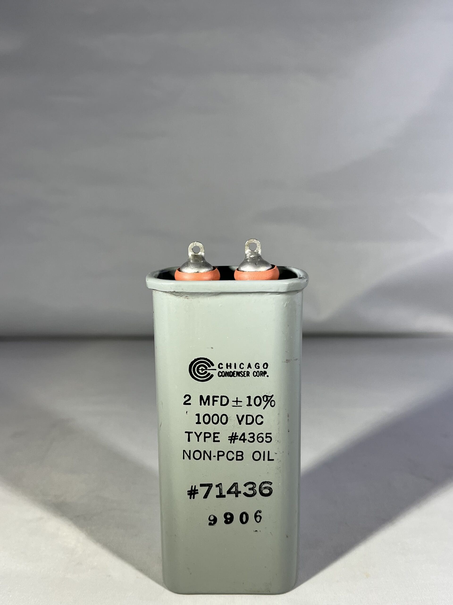 High Voltage Capacitor 2 MFD 1000 VDC P/N 4365 Chicago Condenser Corp ...