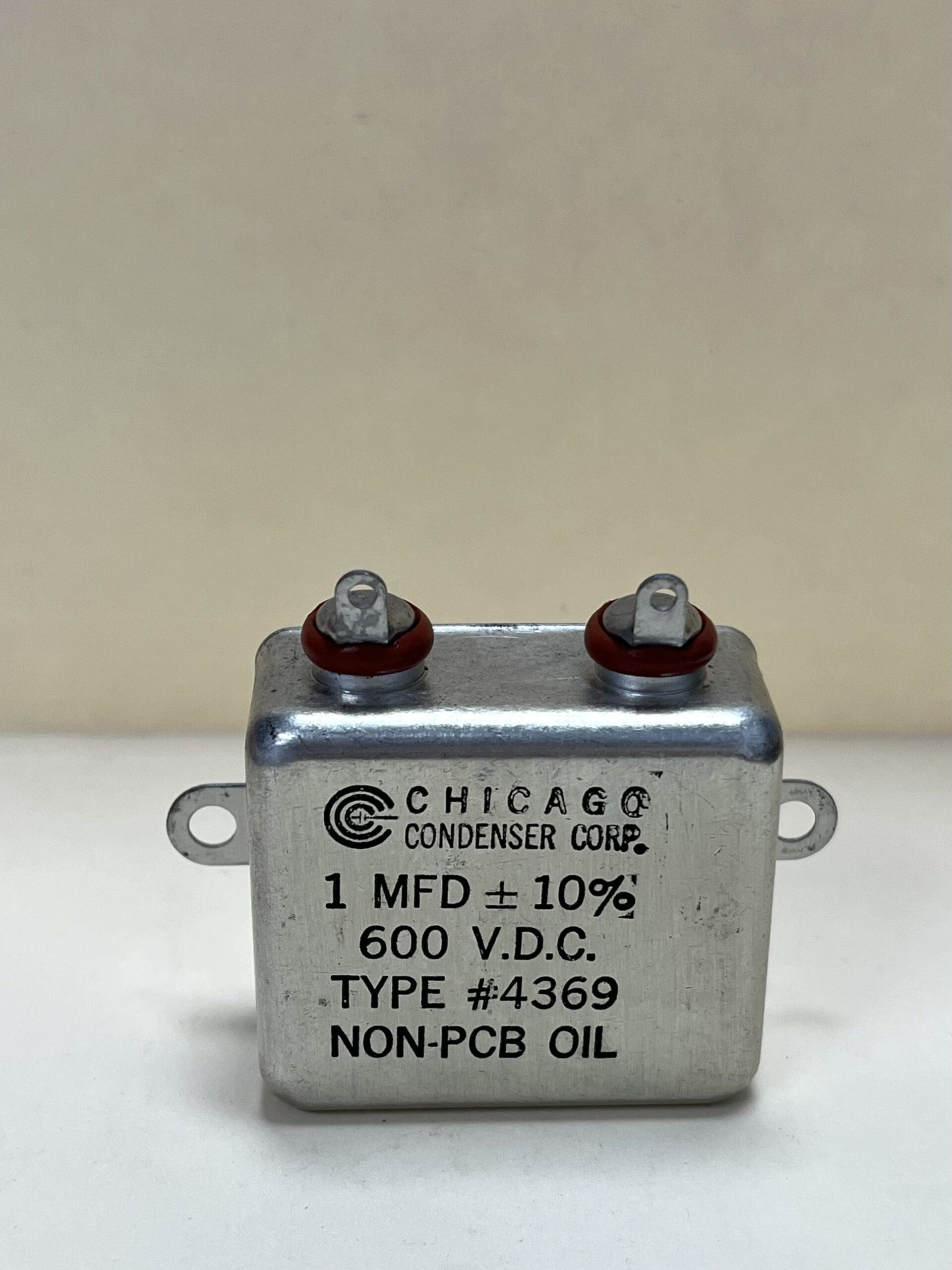 High Voltage Capacitor 1 MFD 600 VDC P/N 4369 Chicago Condenser Corp ...