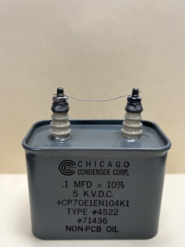 CP70E1EN104K1 High Voltage Capacitor .1 MFD 5000 VDC P/N 4522 Chicago ...