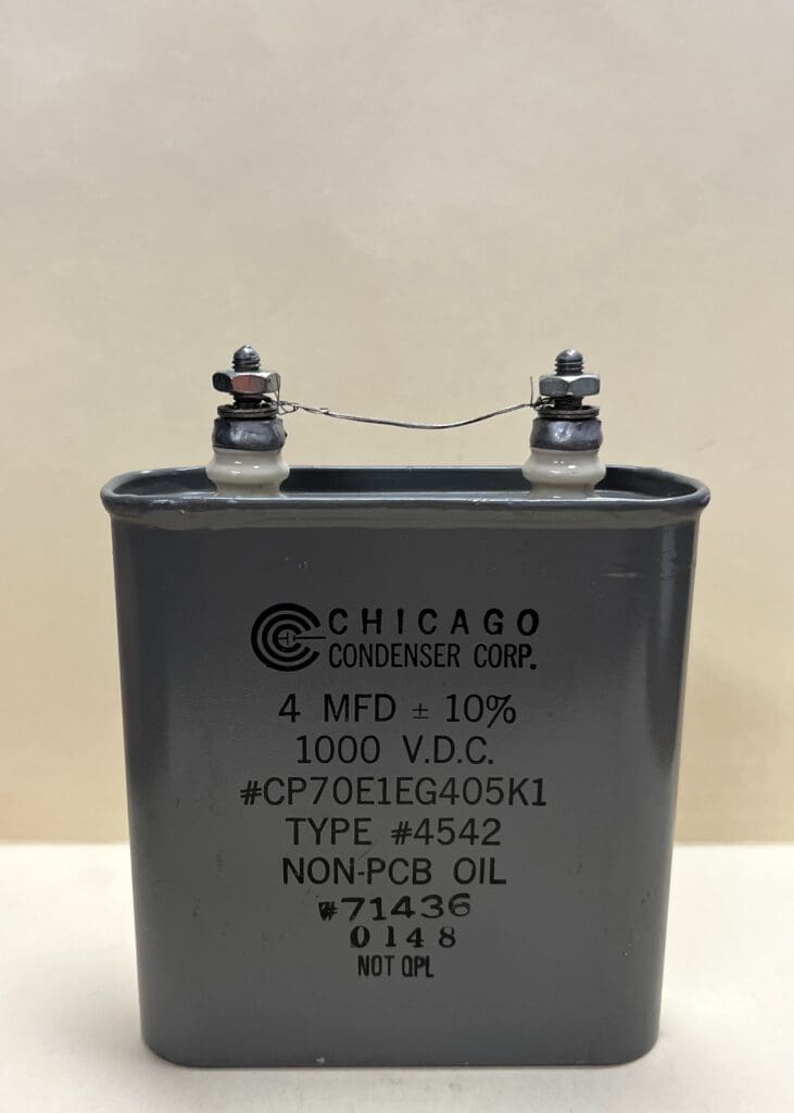 CP70E1EG405K1 High Voltage Capacitor 4 MFD 1000 VDC P/N 4542 Chicago ...