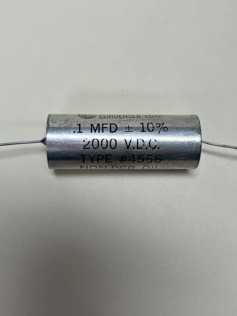 High Voltage Capacitor .1 MFD 2000 VDC P/N 4556 Chicago Condenser Corp ...