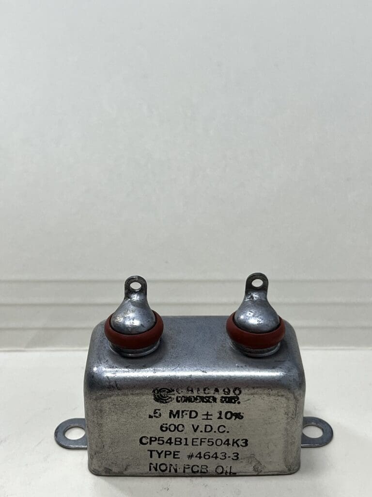 CP54B1EF504K3 High Voltage Capacitor .5 MFD 600 VDC P/N 4643-3 Chicago ...