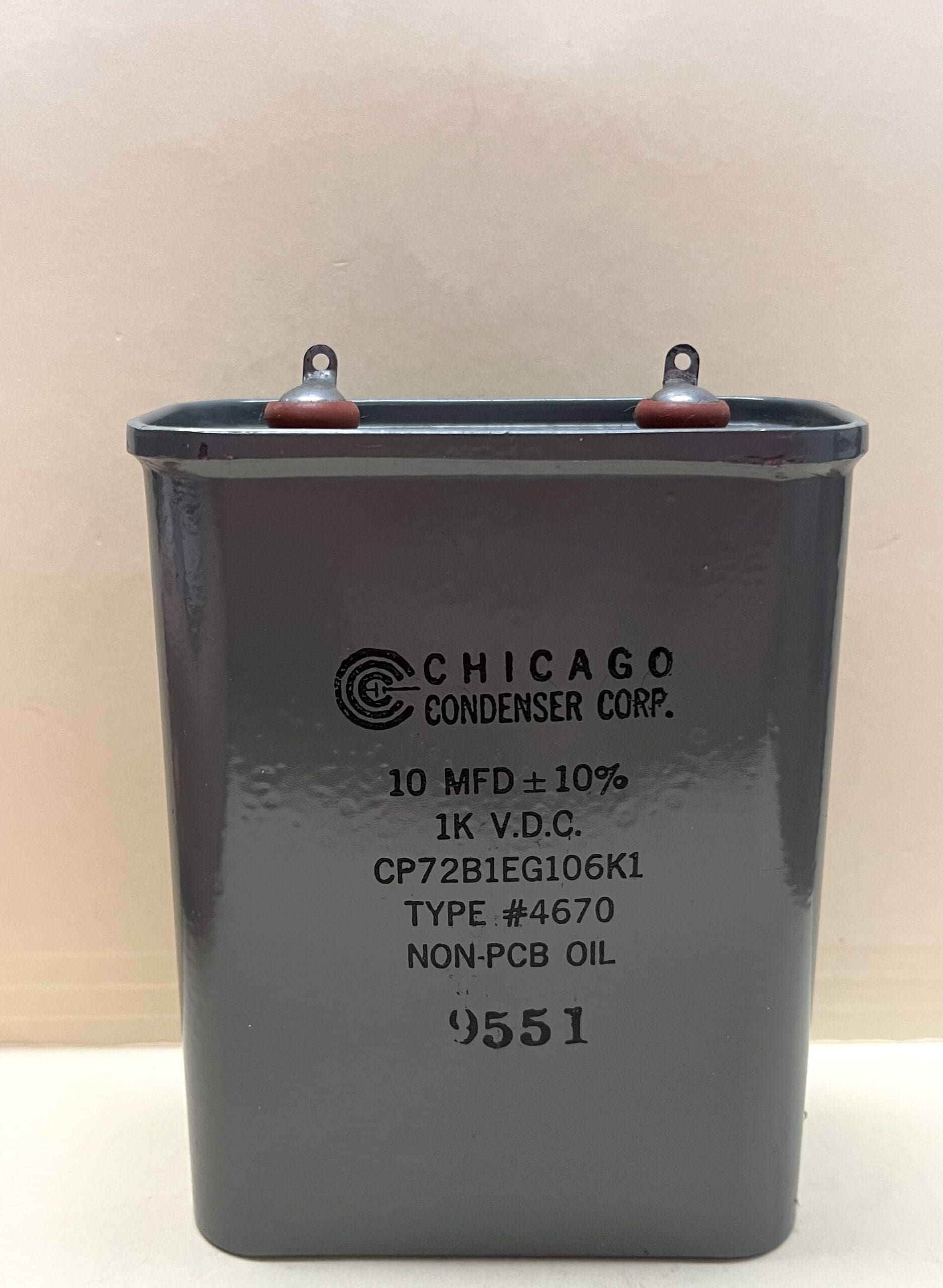 CP72B1EG106K1 High Voltage Capacitor 10 MFD 1000 VDC P/N 4670 Chicago ...