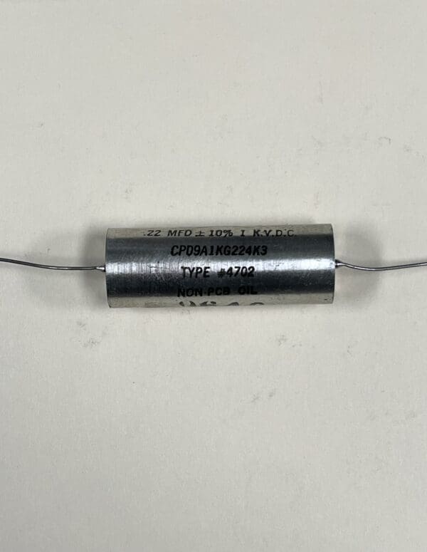 CP09A1KG224K3 High Voltage Capacitor .22 MFD 1000 VDC P/N 4702 Chicago ...