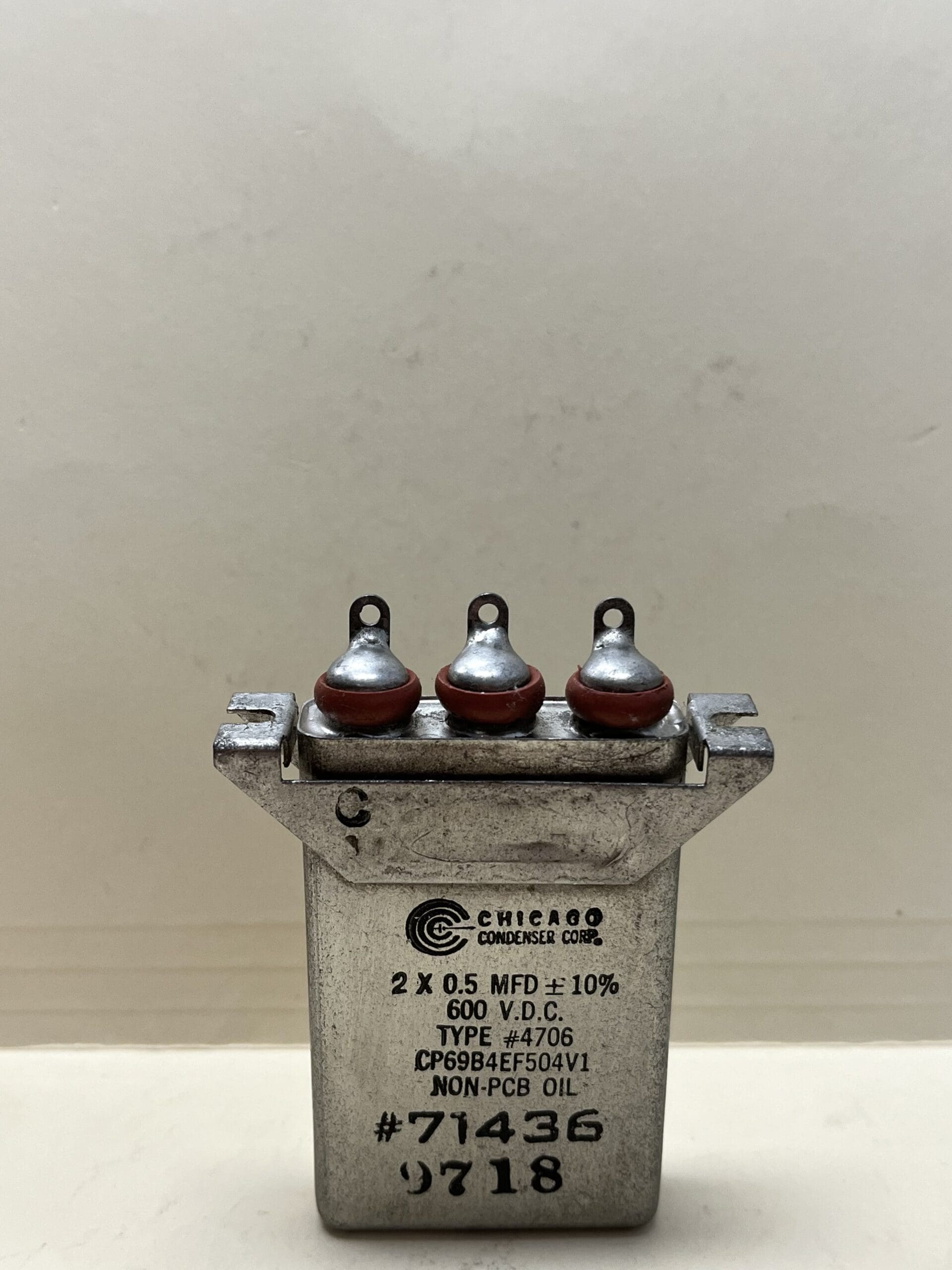 CP69B4EF504V1 High Voltage Capacitor 2 x 0.5 MFD 600 VDC P/N 4706 ...