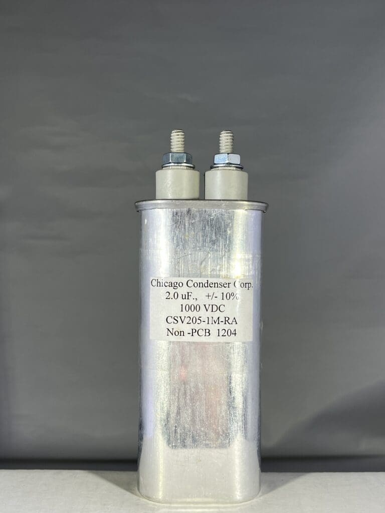 CSV205-1M-RA 2.0 uF 1000 VDC Commutation Capacitor - Capacitor Industries