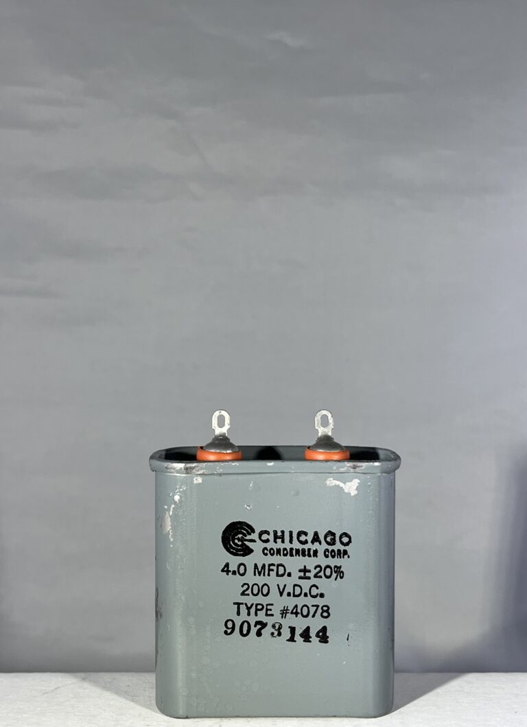High Voltage Capacitor 4.0 MFD 200 VDC P/N 4078 Chicago Condenser Corp - Capacitor Industries