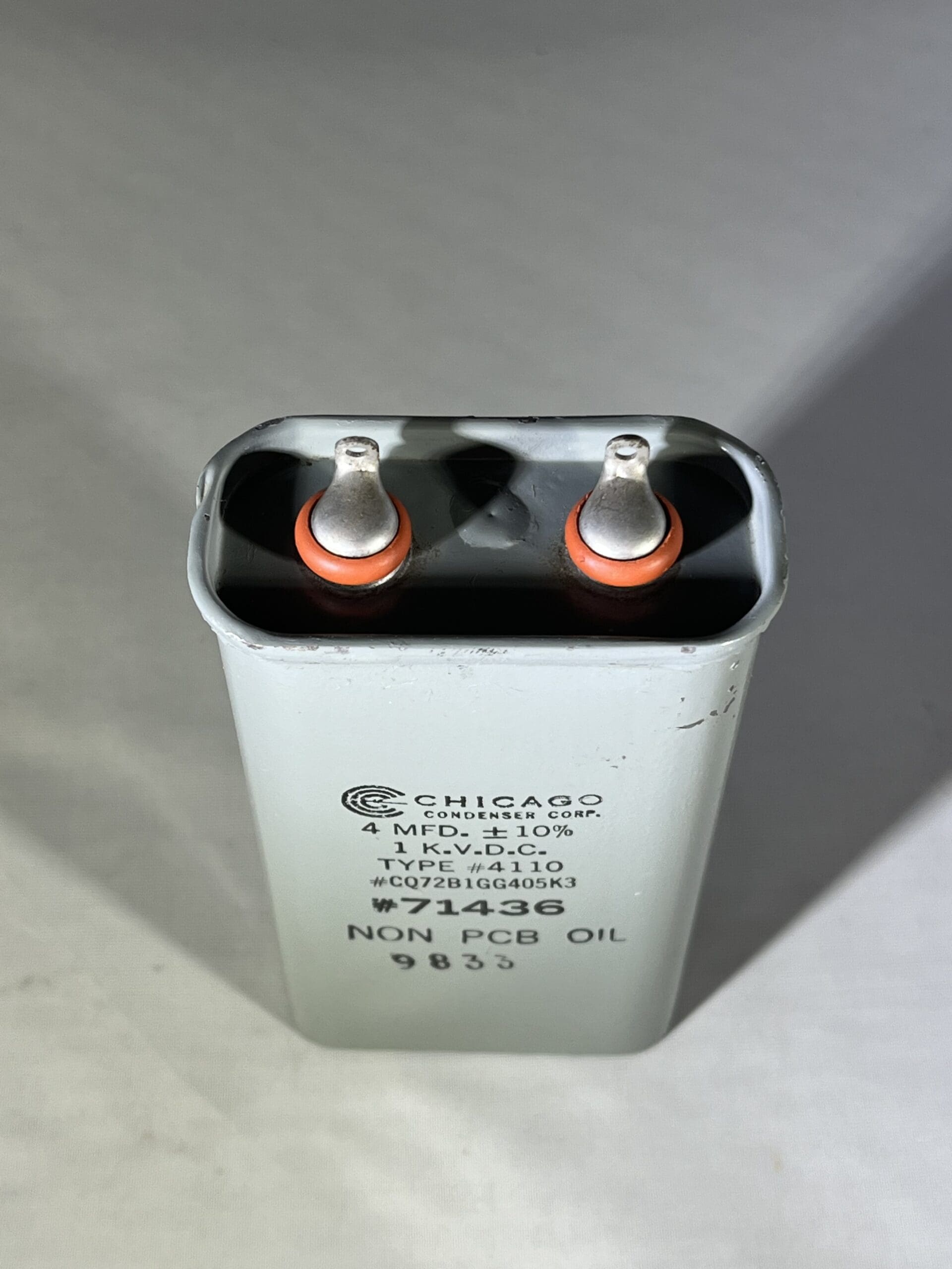 CP72B1GG405K3 High Voltage Capacitor 4 MFD 1000 VDC P/N 4110 Chicago ...