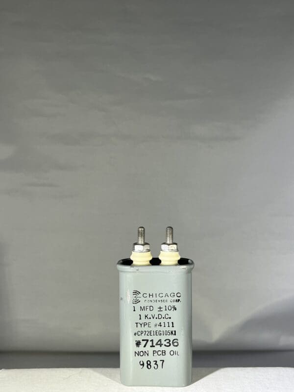 CP72E1EG105K1 High Voltage Capacitor 1 MFD 1000 VDC P/N 4111 Chicago ...