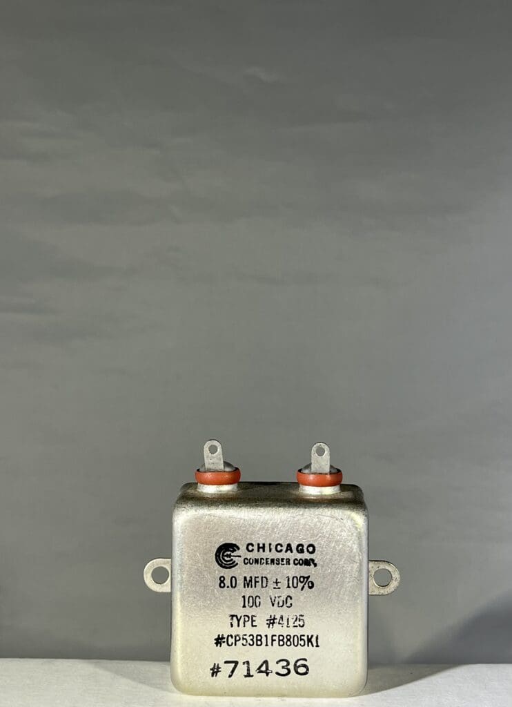 CP53B1FB805K1 High Voltage Capacitor 8.0 MFD 100 VDC P/N 4125 Chicago ...