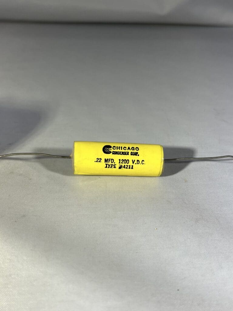 High Voltage Capacitor .22 MFD 1200 VDC P/N 4211 Chicago Condenser Corp ...