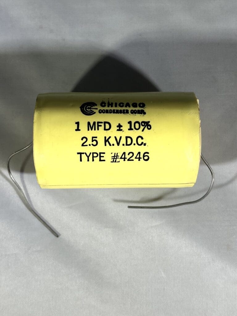 High Voltage Capacitor 1 MFD 2500 VDC P/N 4246 Chicago Condenser Corp ...