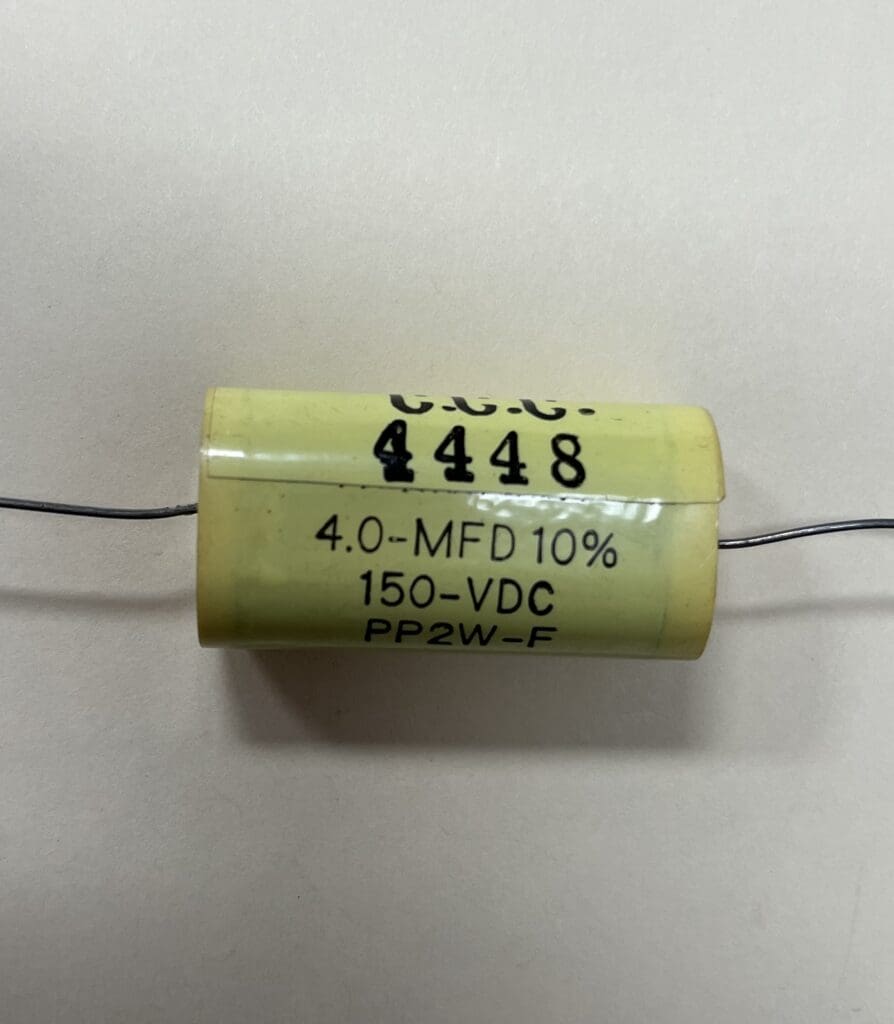High Voltage Capacitor 4.0 MFD 150 VDC P/N 4448 Chicago Condenser Corp ...