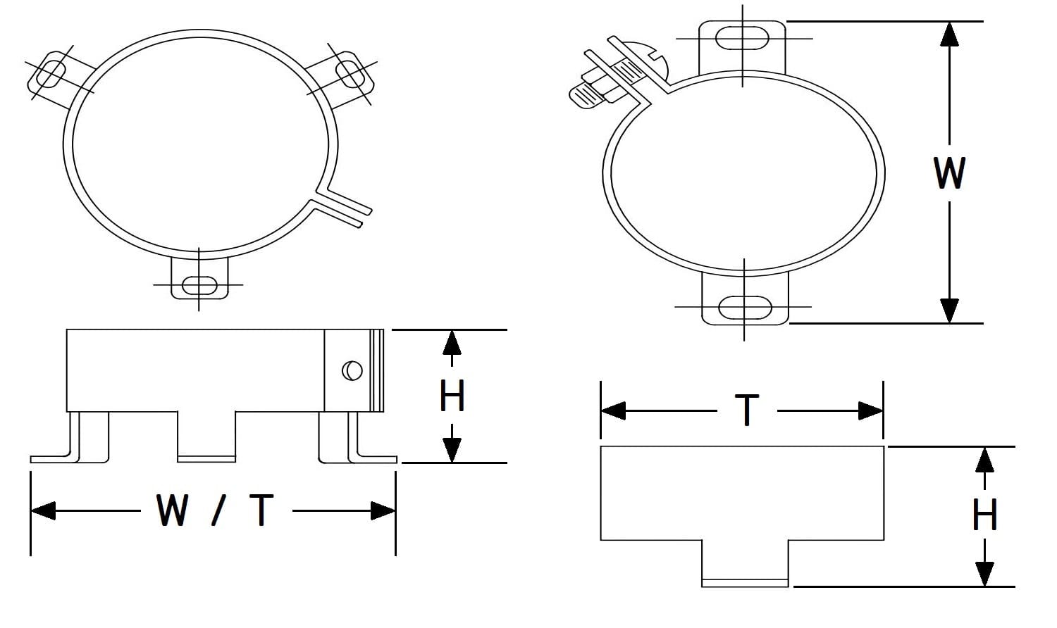 Round Wrap-Around Footed Brackets - Capacitor Industries